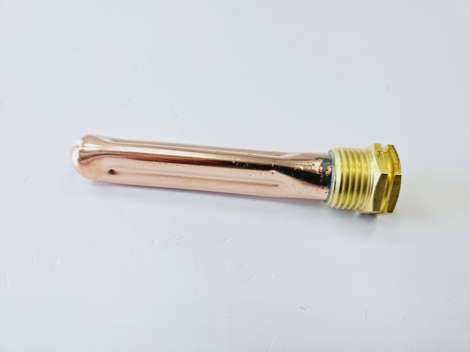 Медный котловой стакан с тремя пазами (наружная резьба 1/2") L=108мм