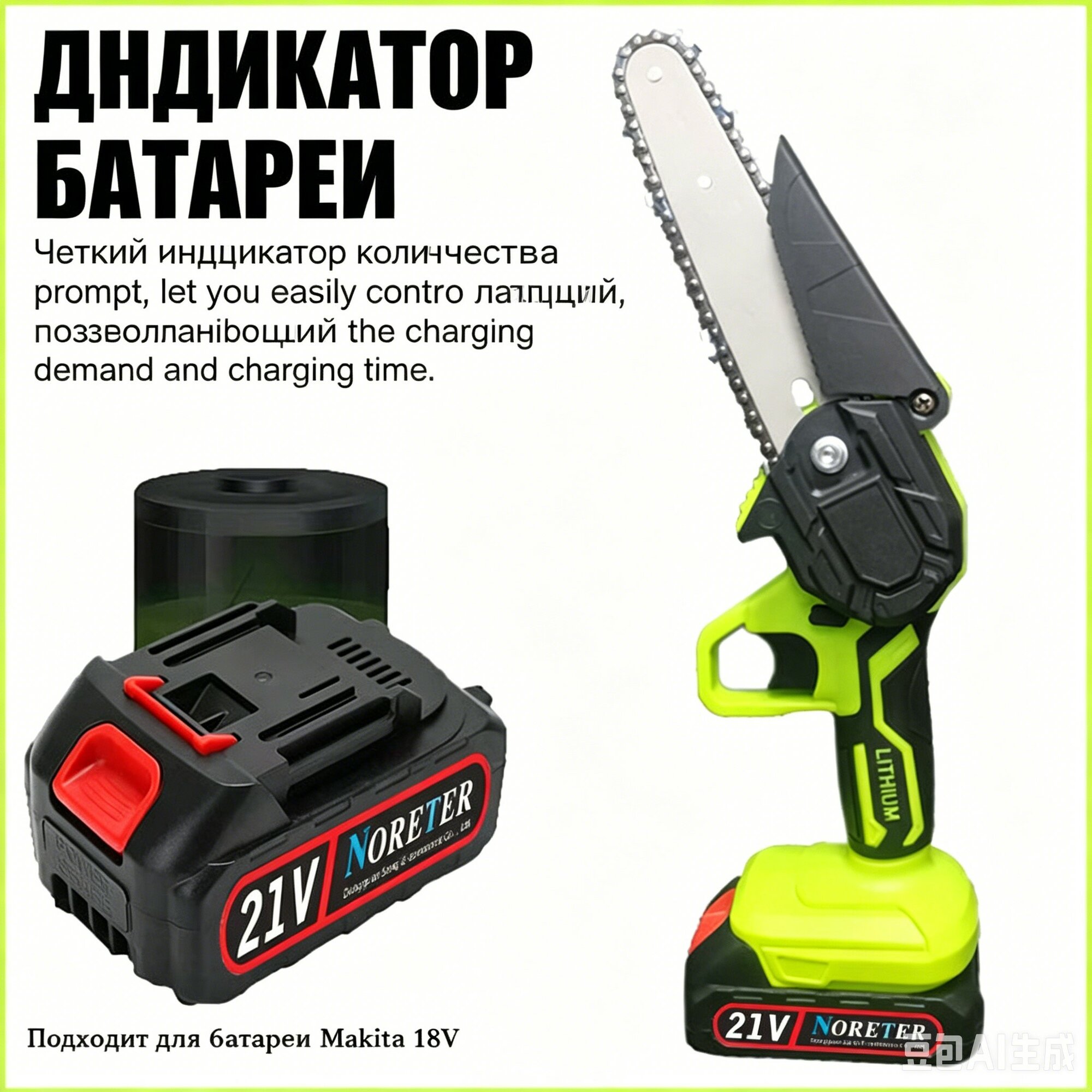 Аккумуляторная мини-пила 6 дюймов, 1 АКБ, 3 цепи, ручная садовая цепная пила для обрезки деревьев и дачных работ