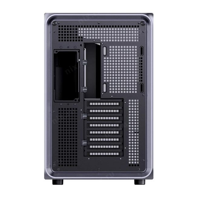 BO400CG Корпус JONSBO Jonsplus без БП, боковая панель из закаленного стекла (панорама), mini-ITX, micro-ATX, ATX, серый — фото 1