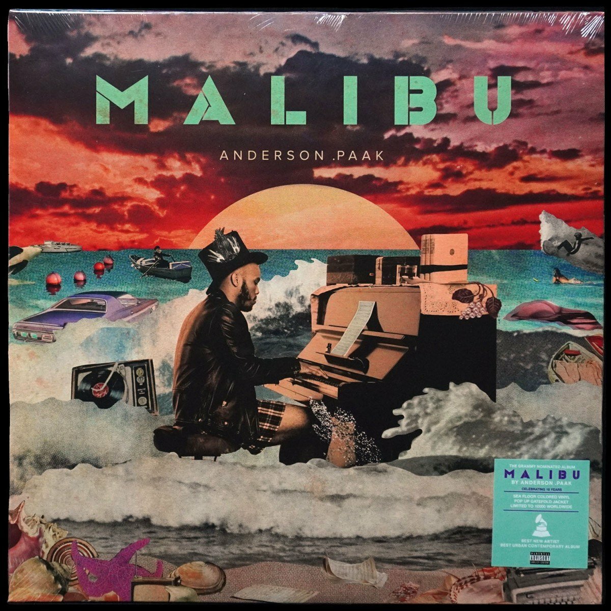 Виниловая пластинка OBE Anderson Paak – Malibu (2LP, зелено-оранжевый винил)
