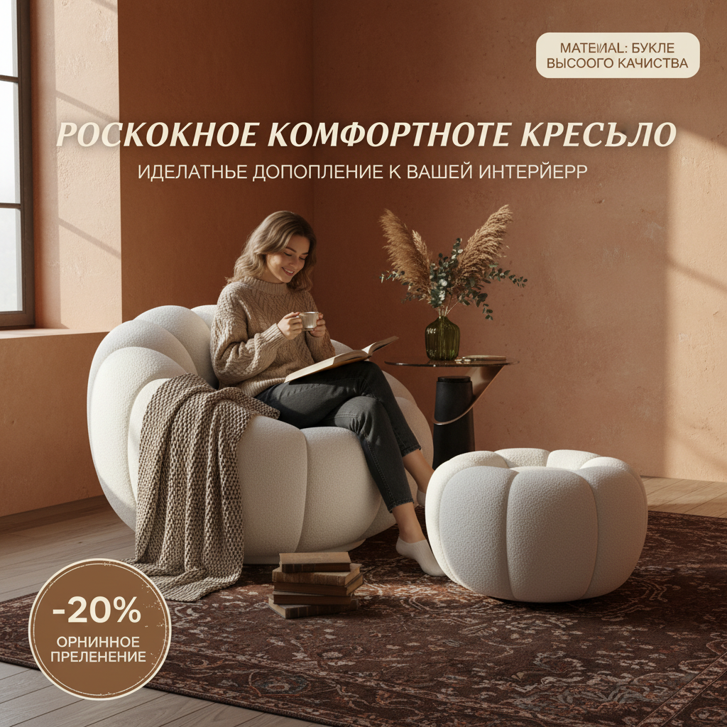 Бескаркасное кресло релакс велюр белый 2 штуки для офиса