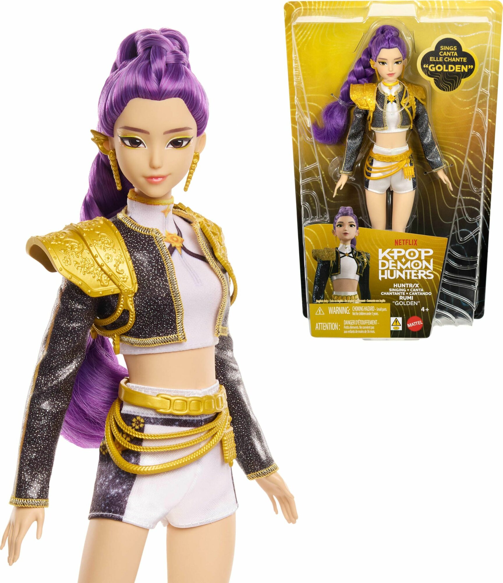 Поющая кукла Mattel KPop Demon Hunters HUNTR/X Rumi "Golden" / Руми, музыкальная коллекционная кукла 11.5 дюймов (29 см)
