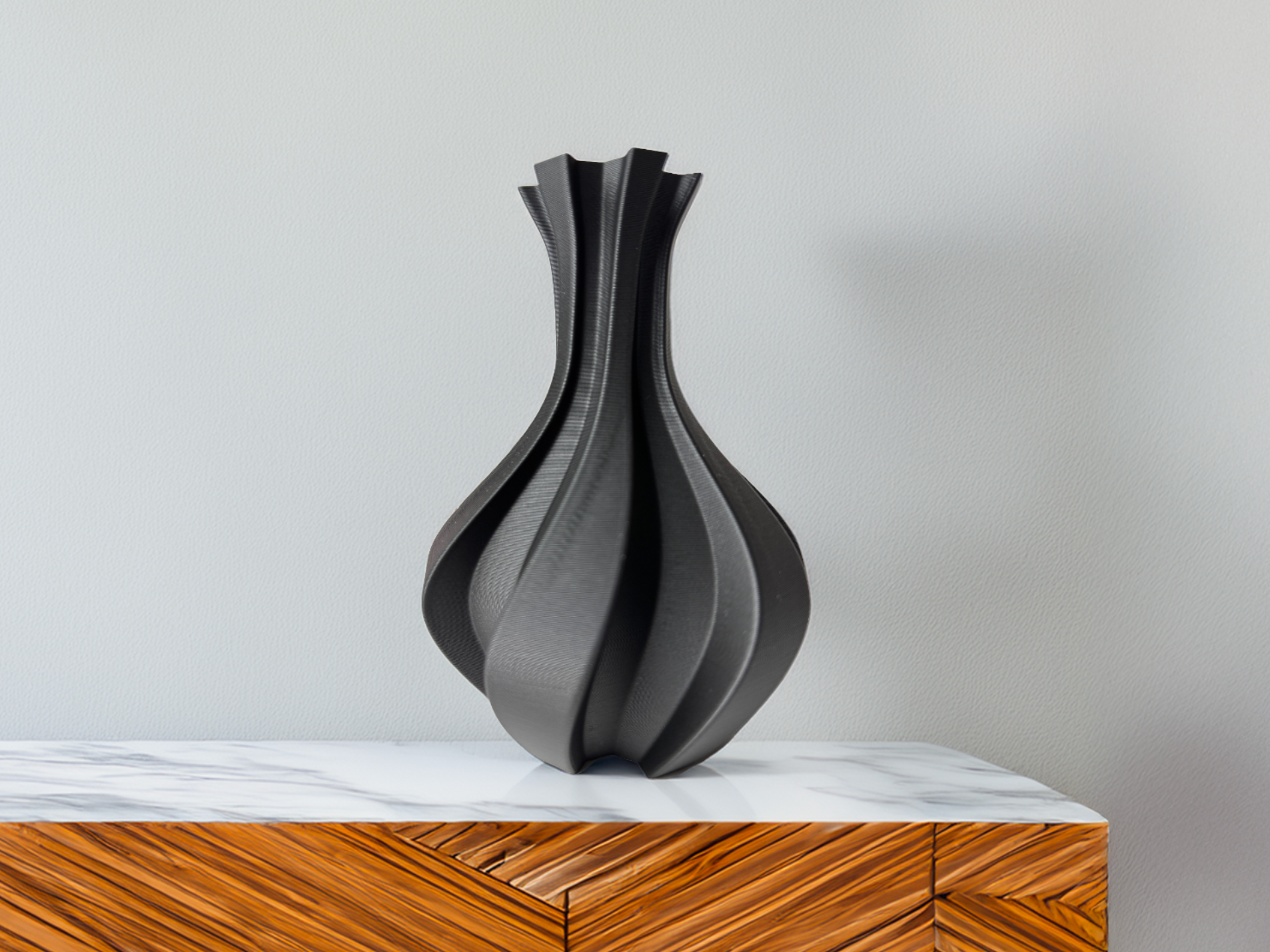 Ваза декоративная дизайнерская, 3D-печать, 3DOPRU арт. VASE-MW-966509