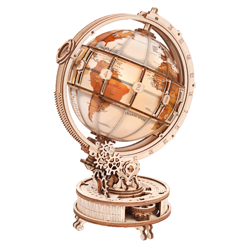 ROKR Globe Vision Электрическая версия деревянная 3D головоломка для самостоятельной сборки Характеристики：[Глобус]