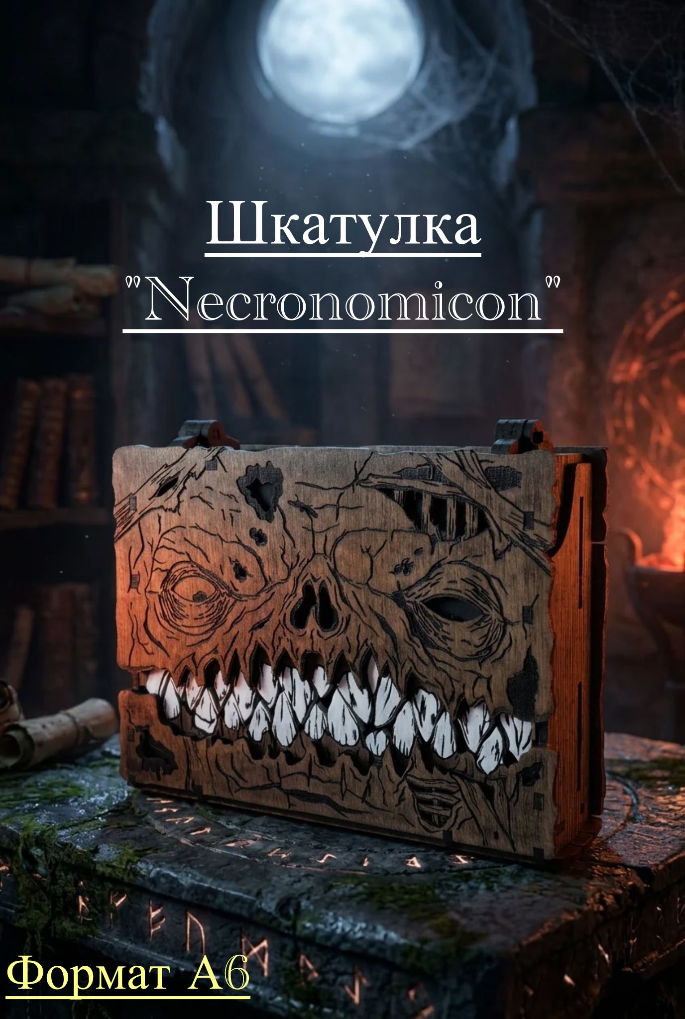 Шкатулка Necronomicon для карт Таро А6