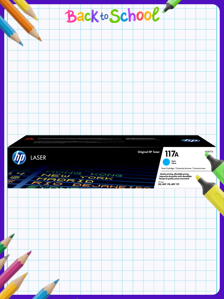 Картридж для лазерного принтера HP 117A Cyan (W2071A), официальная гарантия