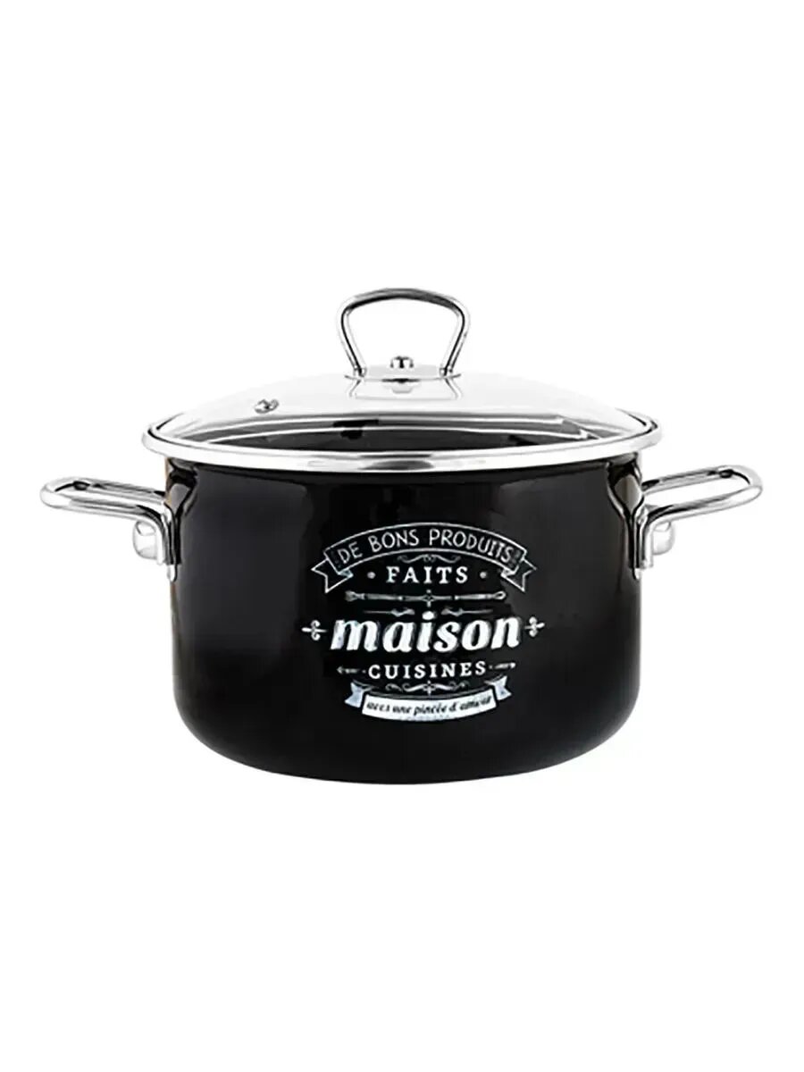 Кастрюля эмалированная с крышкой Maison 4 л