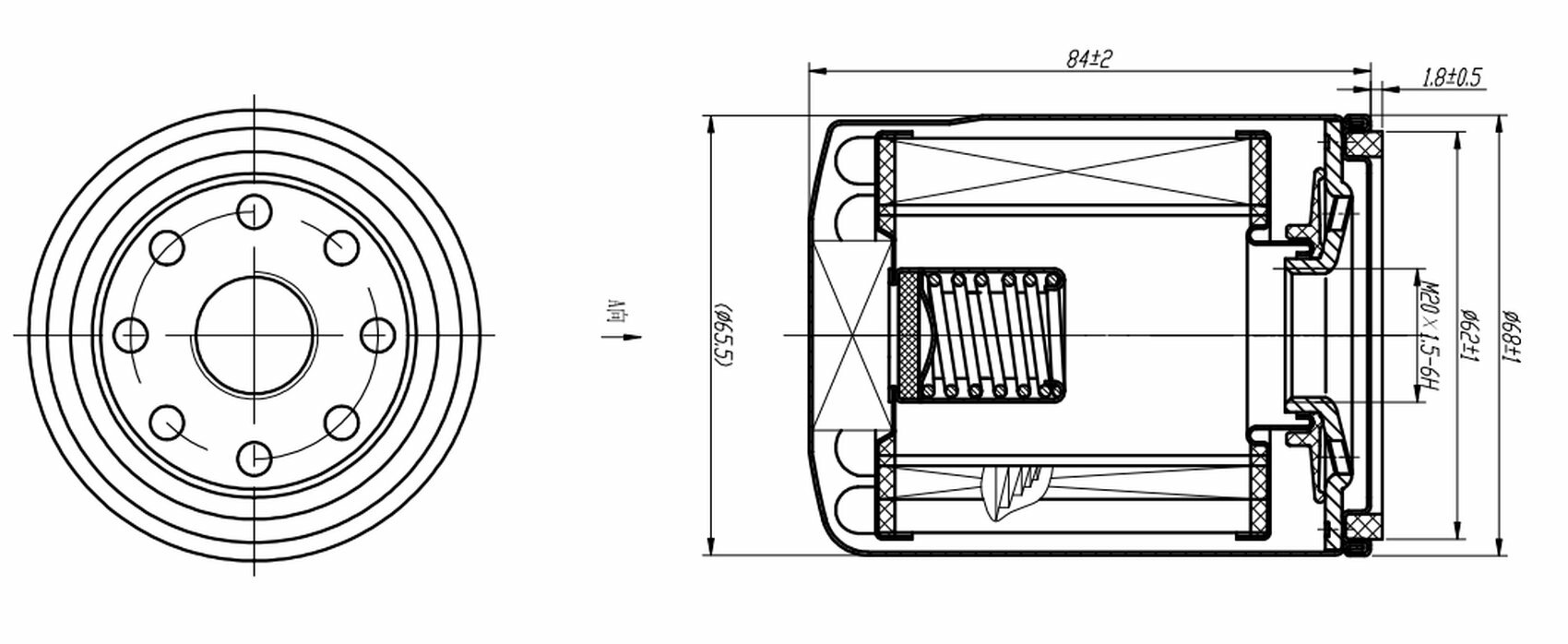 Фильтр масляный 15400P0H305 - GEELY / HONDA / JAC / москвич Гарантия 1 год!