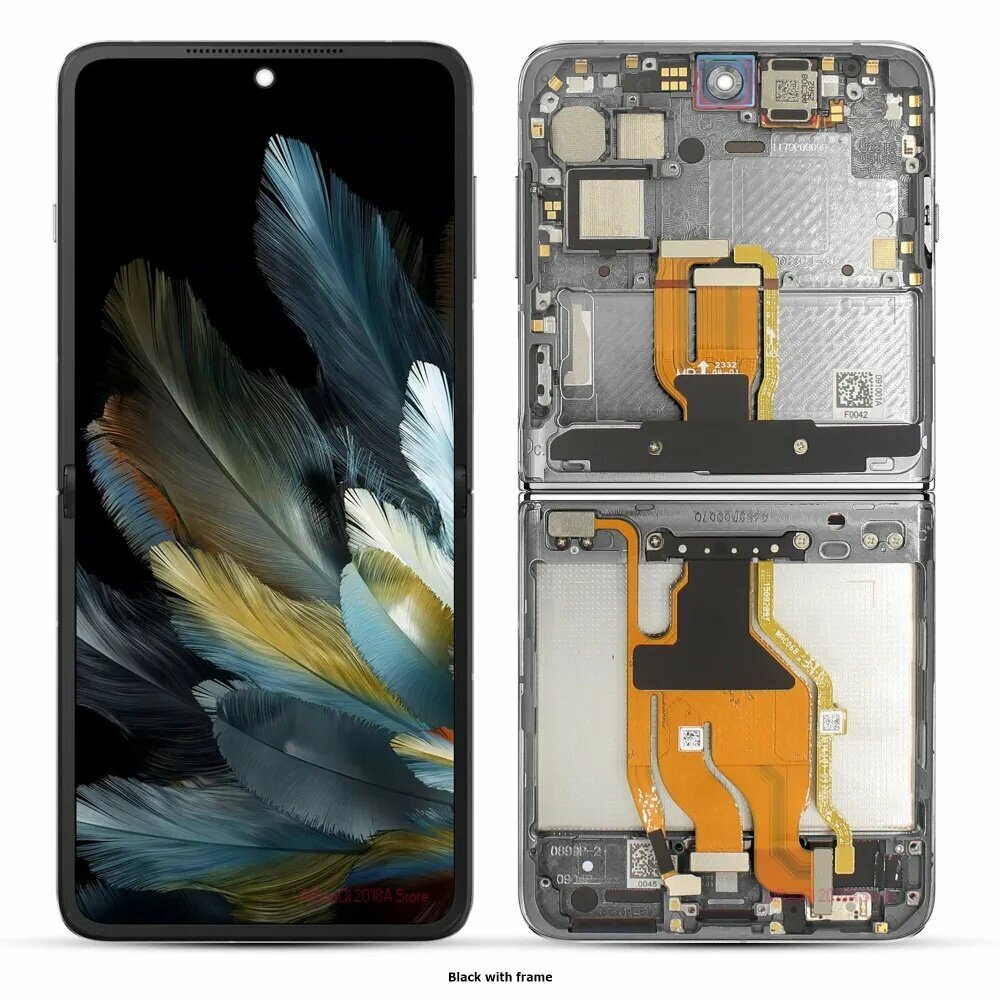 6,8-дюймовый AMOLED-дисплей для OPPO Find N3 Flip, PHT110, CPH2519, ЖК-дисплей с рамкой, сенсорный экран, панель управления, черный.
