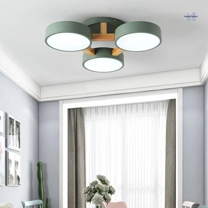 Люстра Modern Corridor, 36 Вт, зеленая, 54*11 см, 3 лампы, светодиодная — фото 1