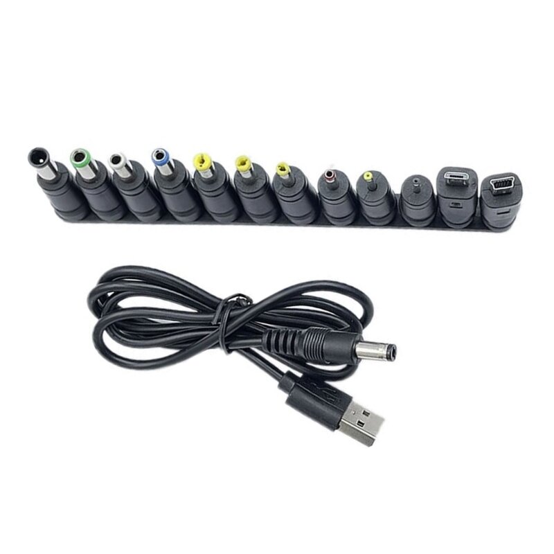 Кабель USB - 5,5x2,1 мм + 12 адаптеров