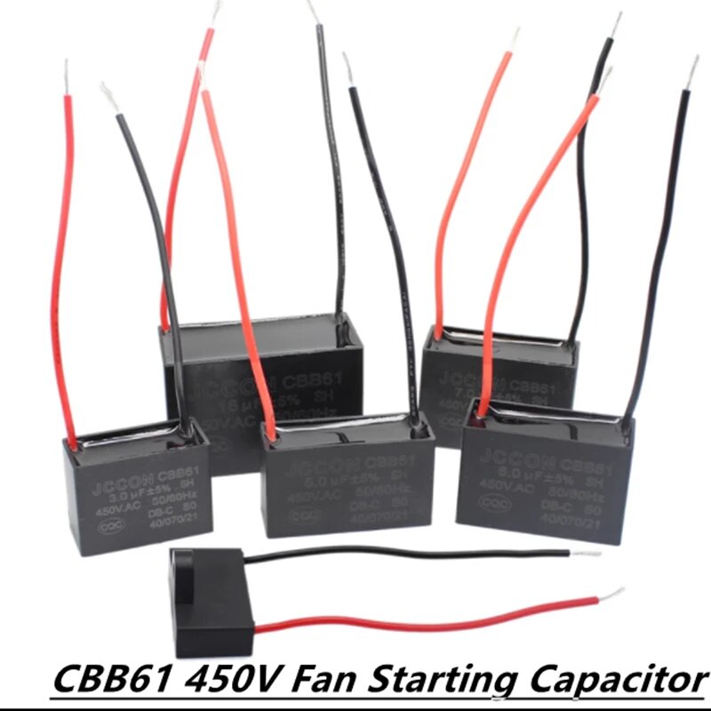 Конденсатор CBB61 Qinjsdz для вентиляторов 450В 1-20 мкФ 450V1uF