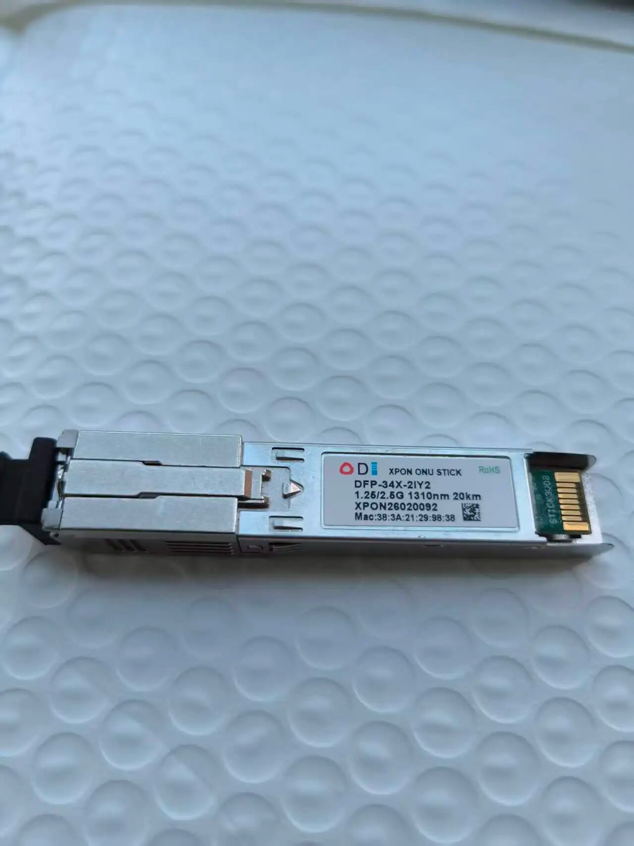 PACBTECH XPON SFP ONU Stick SC 1310nm/1490nm ODI XPON-SC UPC V08
