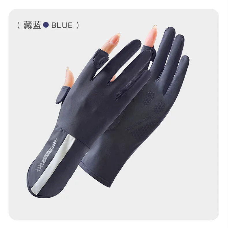 Женские солнцезащитные перчатки, устойчивые к ультрафиолету, подходят для езды на велосипеде, электросамокате и вождения автомобиля, совместимы с сенсорными экранами, средней длины, тонкие летние перчатки из ледяного шелка.