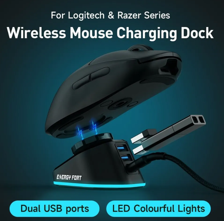 Беспроводное Зарядное Устройство Для Игровой Мыши. Для Logitech G403 G502 X Plus G703 G903 HERO Lightspeed Док-станция