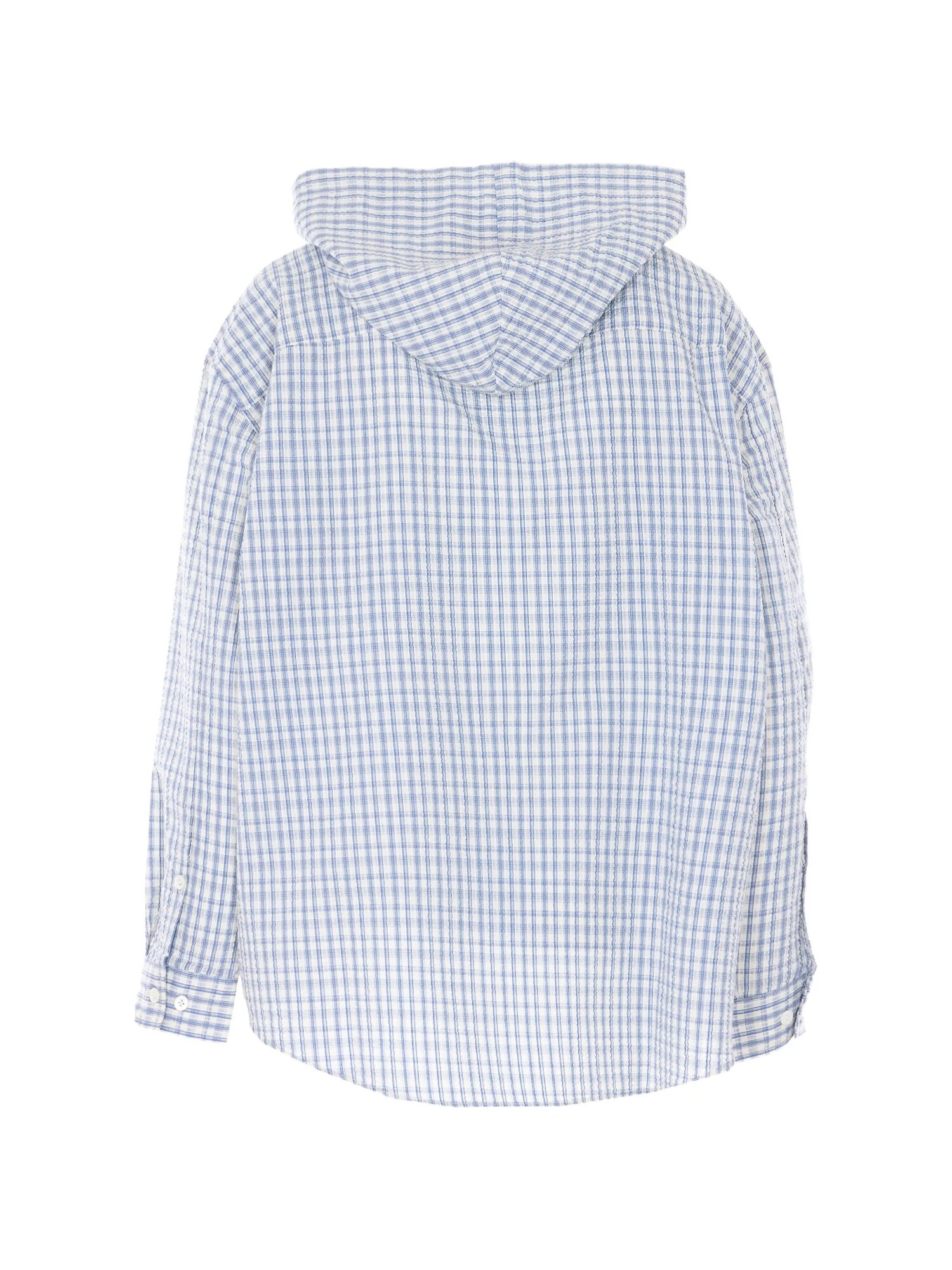 Рубашка Dunst Hooded checked-pattern shirt, размер L, white — фото 1