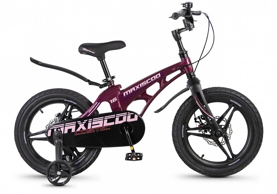 Велосипед MAXISCOO Cosmic Делюкс 16" 2026 (требует финальной сборки), Цвет розовый глянцевый