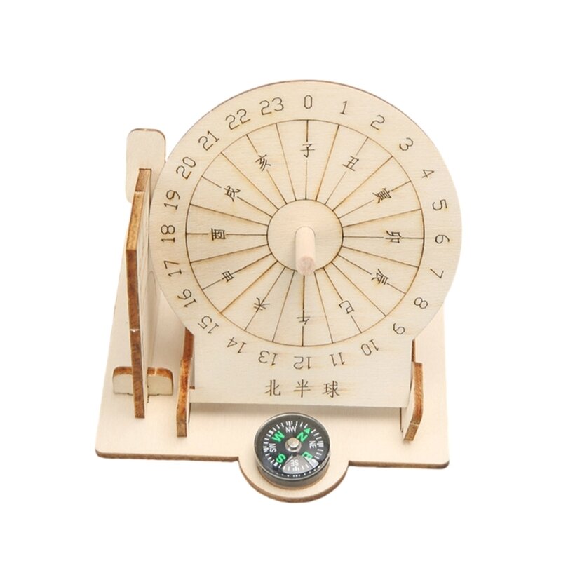 Деревянные Экваториальные Часы Модель Ручной Сборки Игрушка Детская Развивающая Игрушка для Детей Студенческого Возраста 7-14 Лет Для Обучения в классе