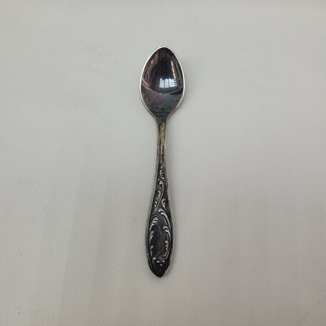 Ложка кофейная, Пламя, мельхиор, винтаж, СССР