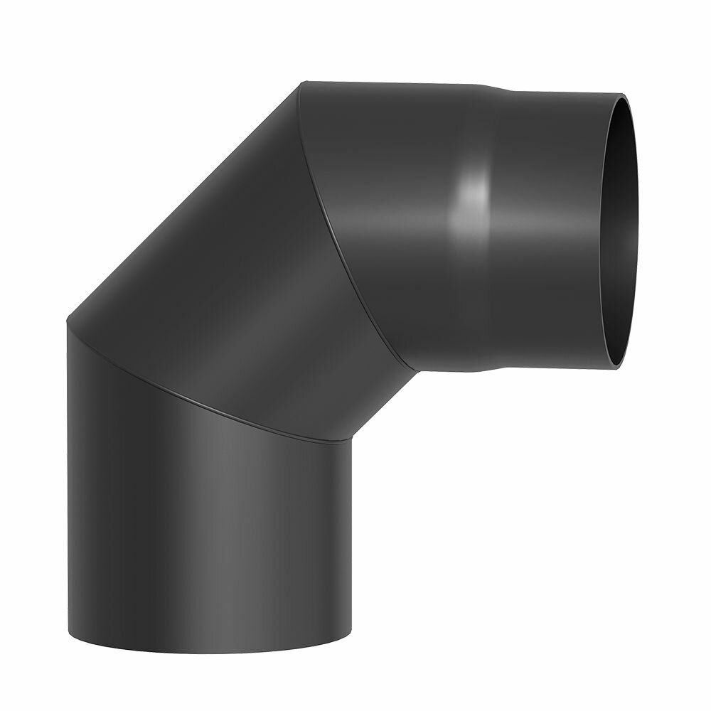 Отвод для дымохода LAVA (конструкционная сталь 2мм, черный) угол 90* Д150мм