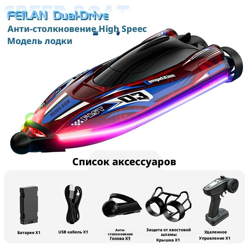 S25 новая красочная легкая водонепроницаемая и ударопрочная бесщеточная лодка с дистанционным управлением 2,4G радиоуправляемая лодка детская водная игрушка