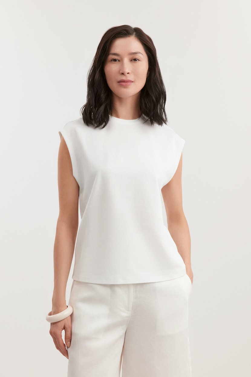 Футболка из хлопкового интерлока Baon B2326202, размер: XS, WHITE