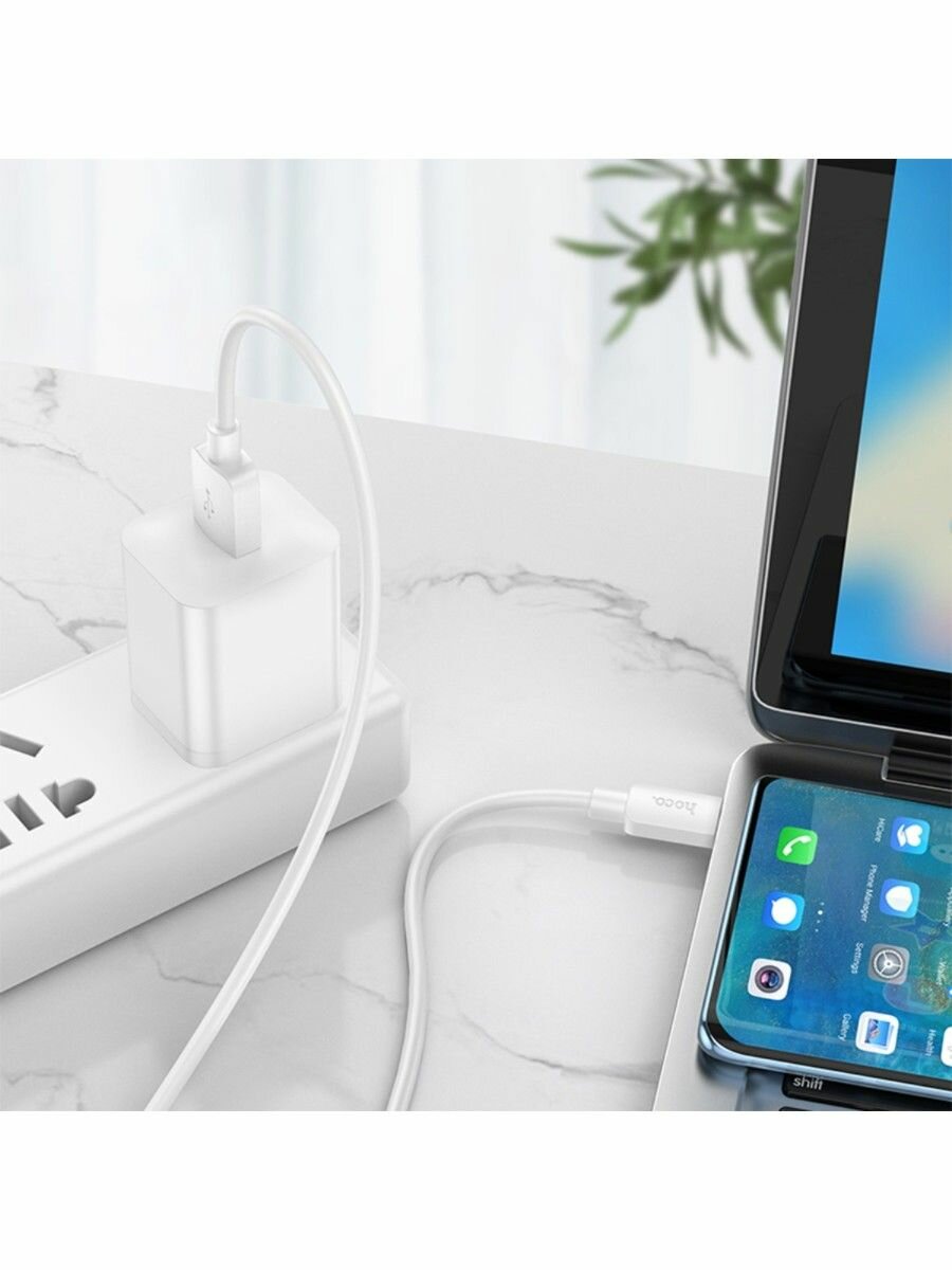 Hoco X96 Hyper Кабель USB - Type-C, 6A, 100W, 1 метр, белый — фото 1