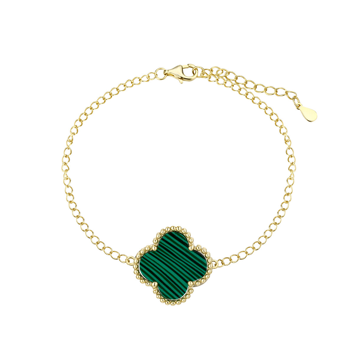 Браслет, серебро, 925 проба, малахит