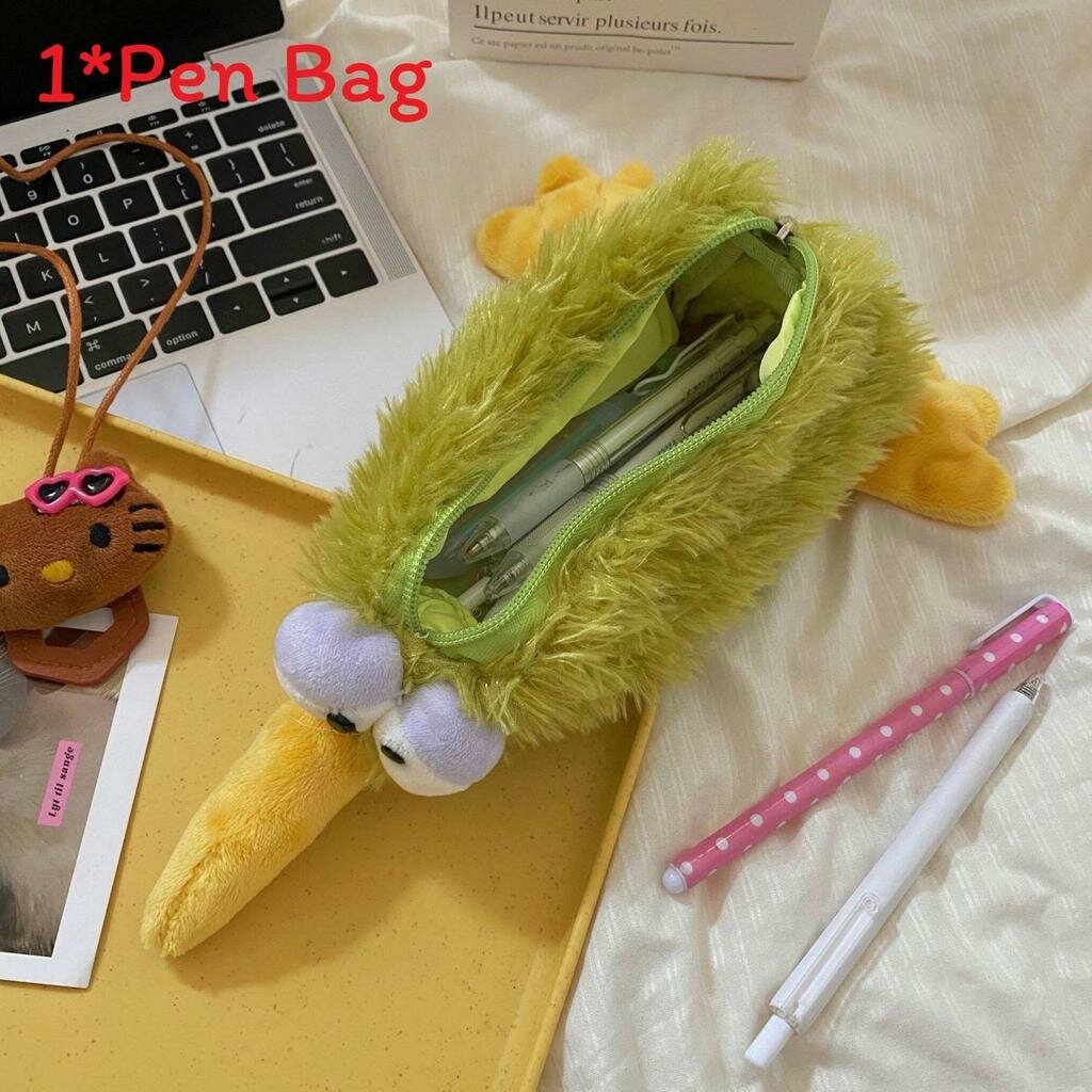 Эстетический пенал холст эeyore piglet bird большая емкость для студентов школьные принадлежности kiwi brown