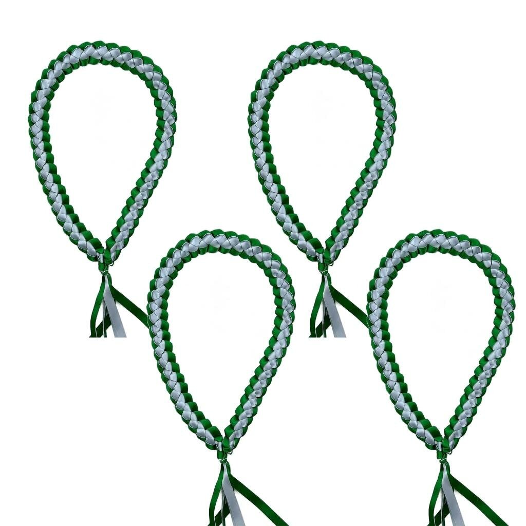 Браслеты-леи «Поздравляем с выпуском», белый зеленый 8