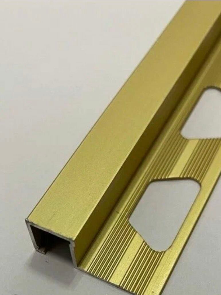 П-образный профиль 10х10 мм, Анодированный алюминиевый, Золото матовое 2700 мм -1 шт