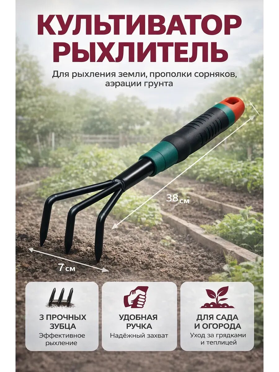 Ручной культиватор для огорода (мини-тяпка, рыхлитель).
