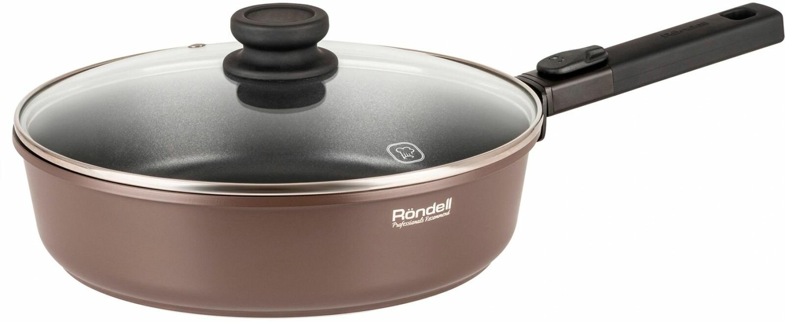 Сотейник Rondell Praline, объем 4.0 л, диаметр 28 см, с крышкой, коричневый (RDA-1568)