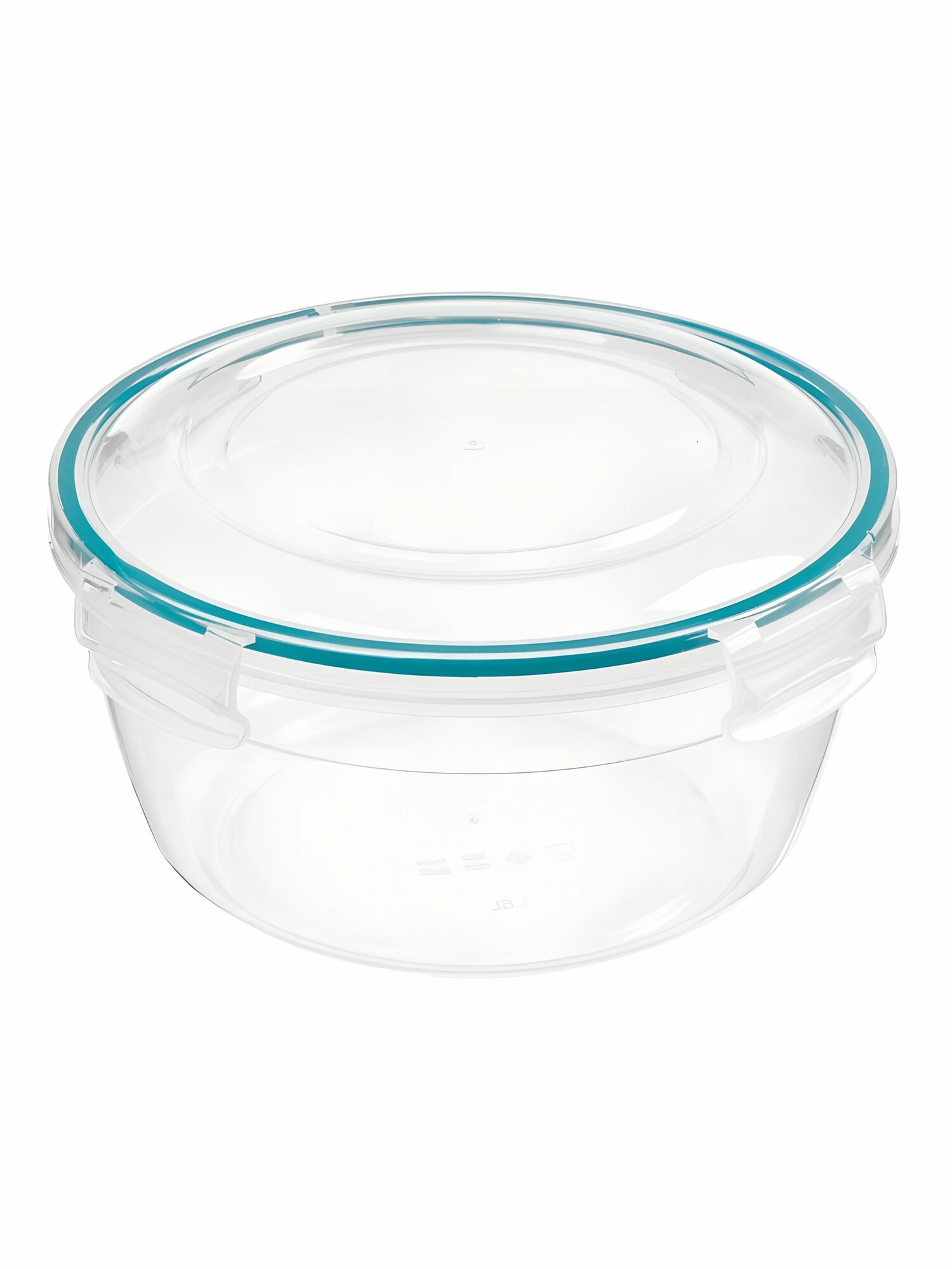 Контейнер пищевой пластик, 0.86 л, 15.3х15.3х8.5 см, прозрачный, круглый, герметичный, IDIland, 221161418/02