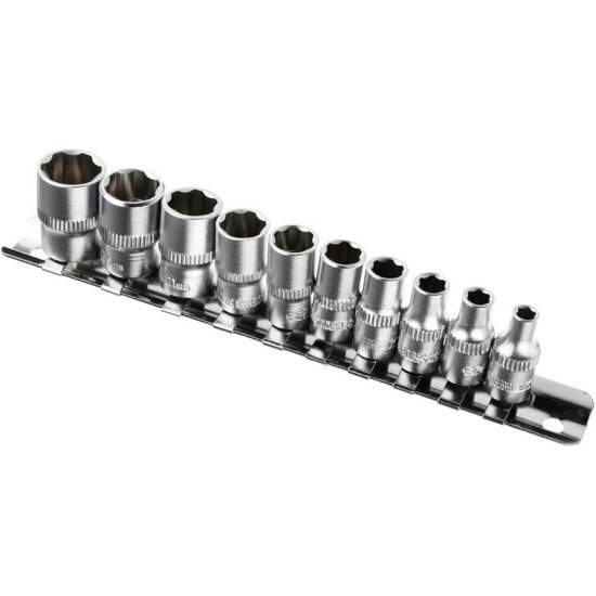 Набор торцевых головок Ермак "Супер лок" (10шт) 1/4" 4-5-6-7-8-9-10-11-12-13мм