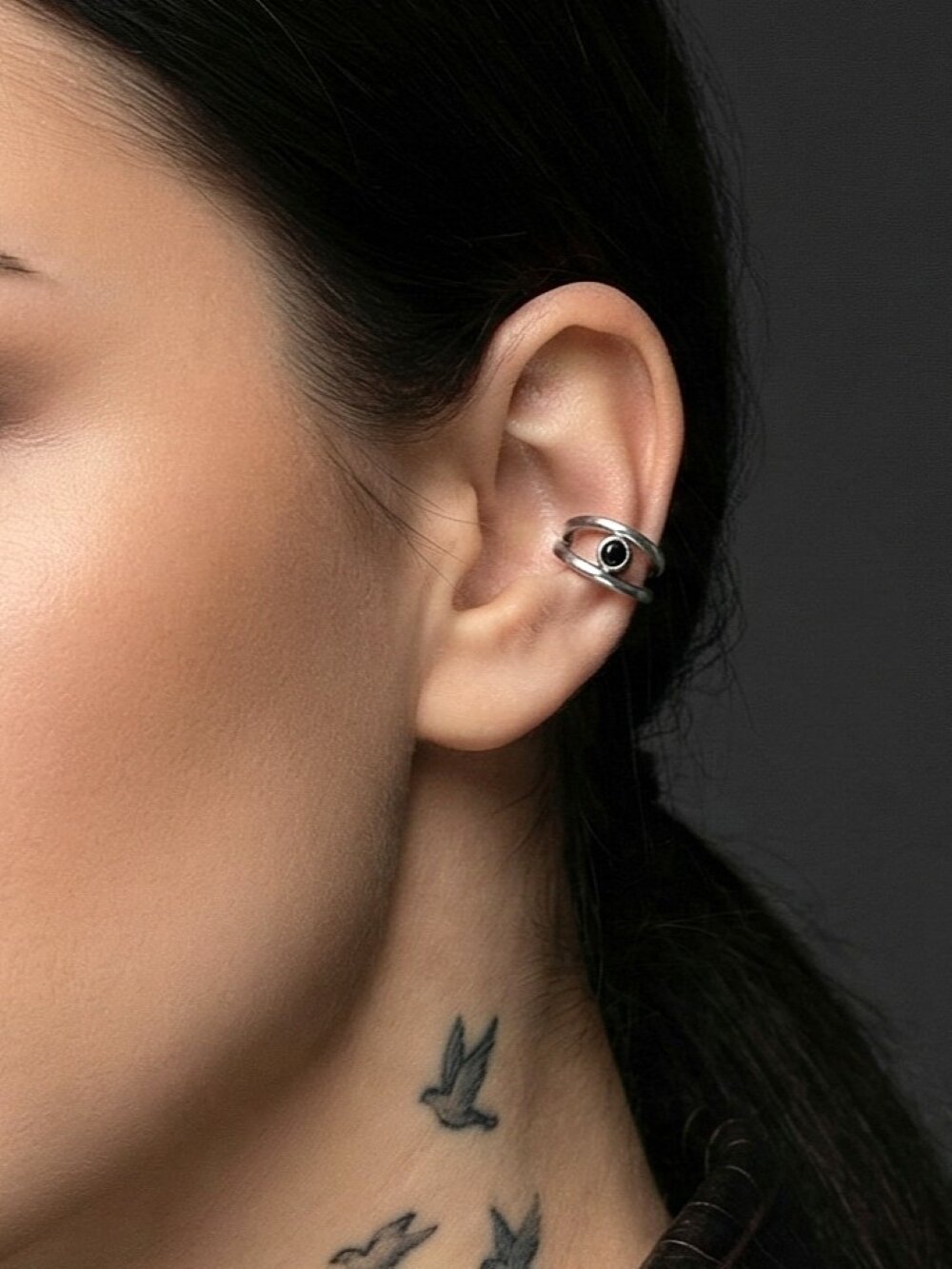 Моносерьга кафф, фианит