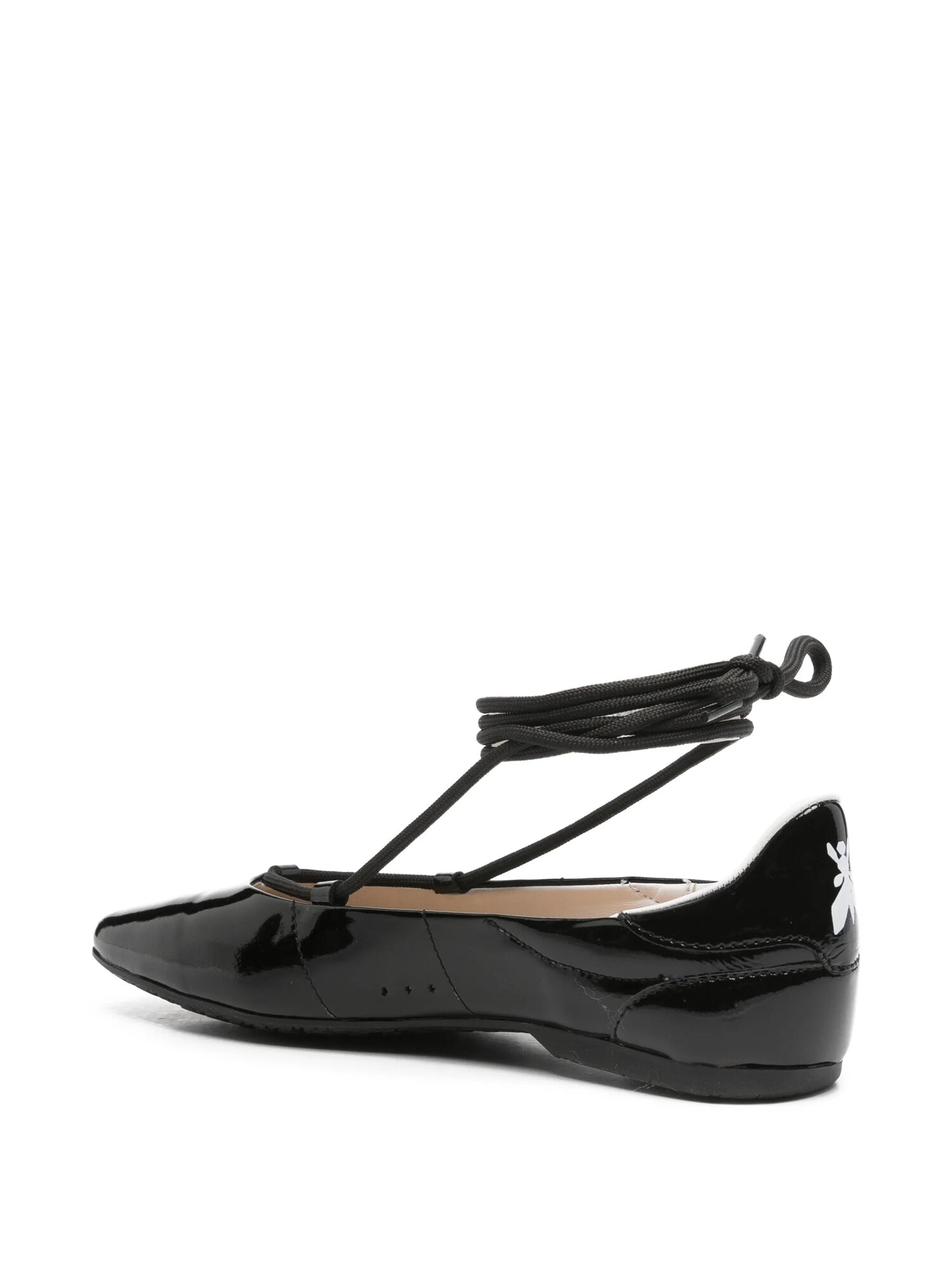 Балетки PATRIZIA PEPE Ankle-tie ballet flats, размер 38 EU, black/black — фото 1