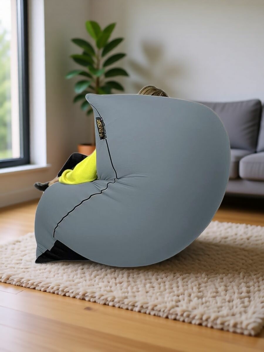 Кресло-мешок "пластилин"Ambient Lounge SNUGG - Moon Grey, 5XL (серый) - кресло-шезлонг моментально восстанавливащее форму