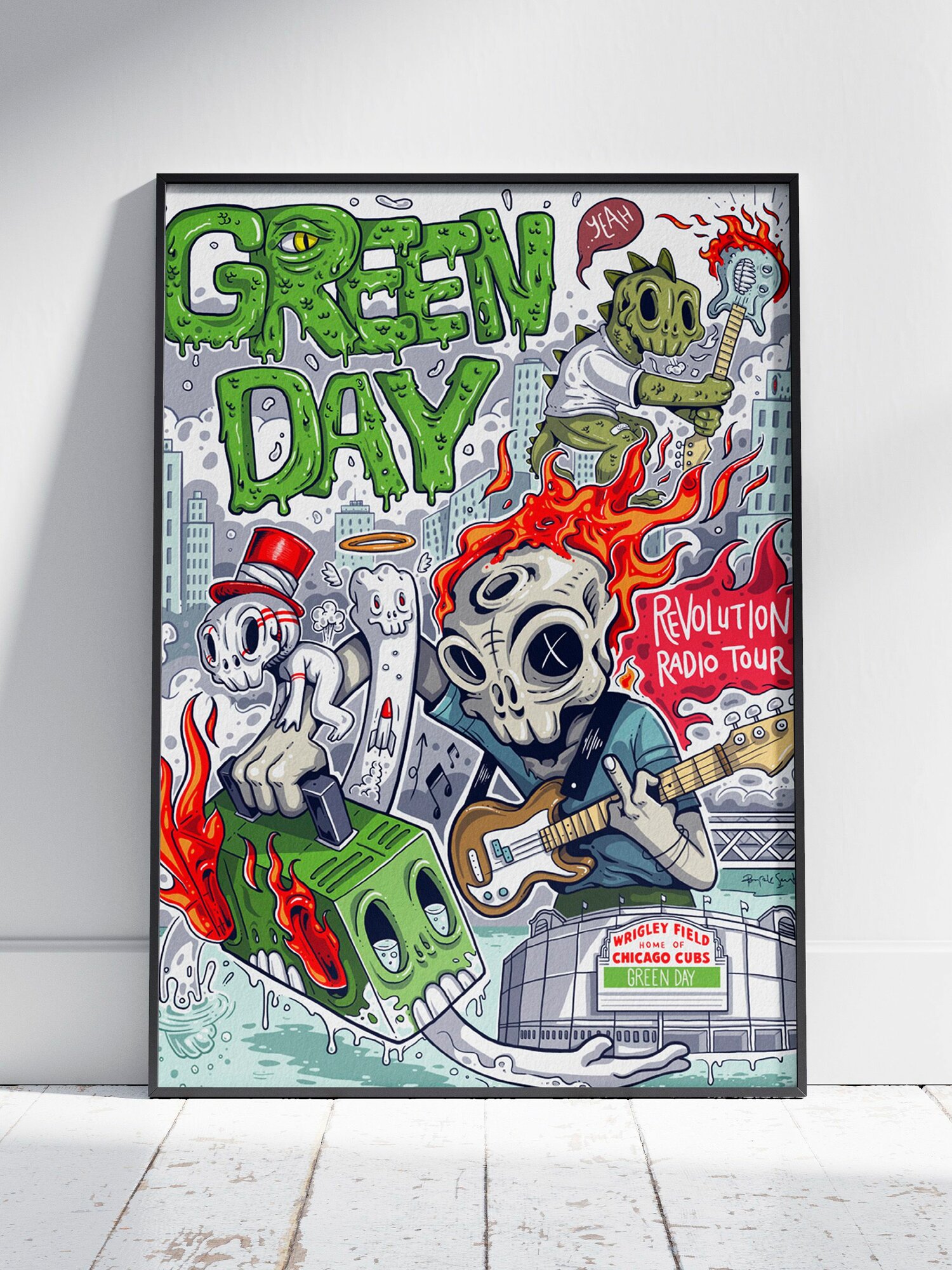 Плакат на стену для интерьера Грин Дэй (Green Day 18) - Постер по музыке и артисту формата A4 (21x30 см)