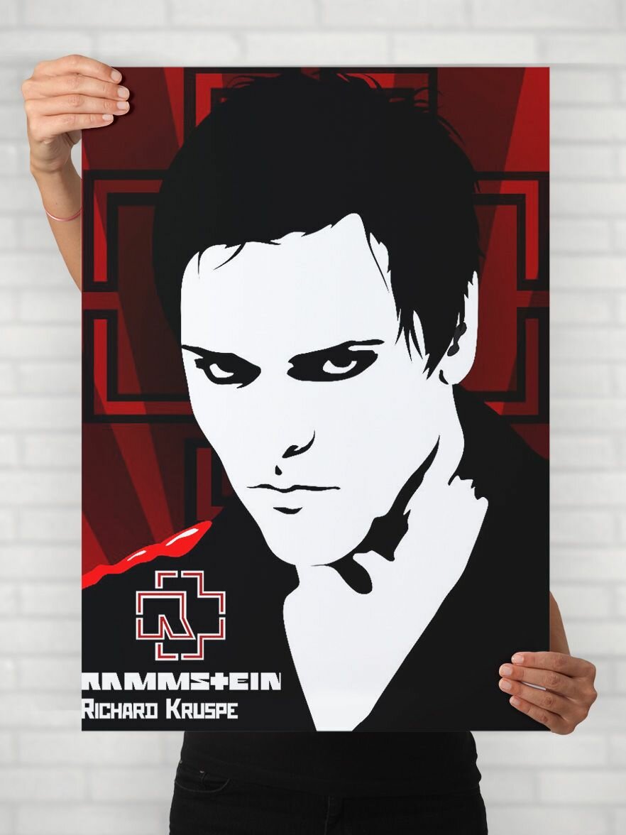 Плакат на стену для интерьера Rammstein (Рихард Круспе - Richard Kruspe 7) - Постер по музыке и артисту формата A1 (61x84 см)