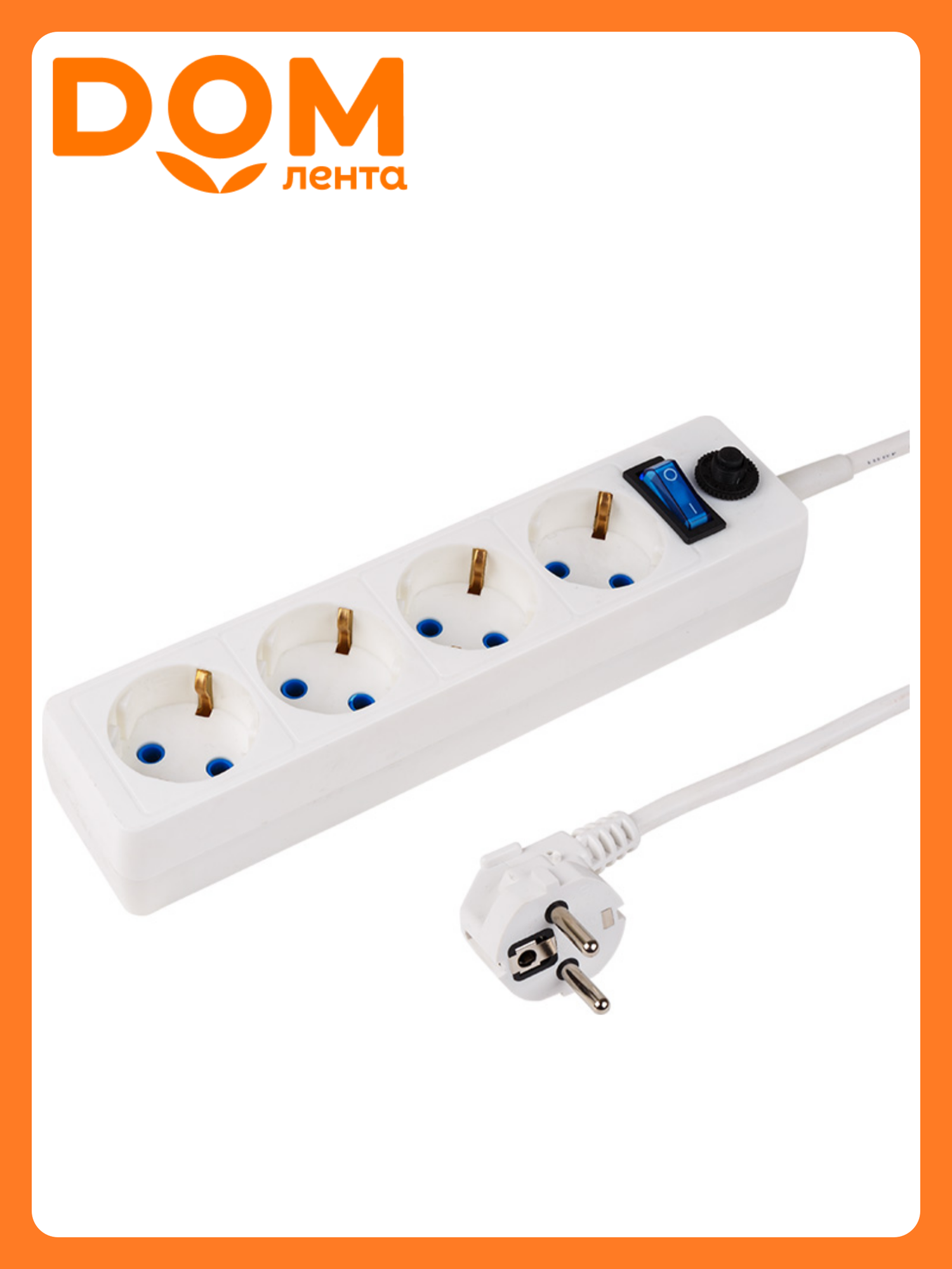 Сетевой фильтр PROconnect STANDARD 4 гнезда 3 м 3х0.75 мм² с/з + автовыкл. белый