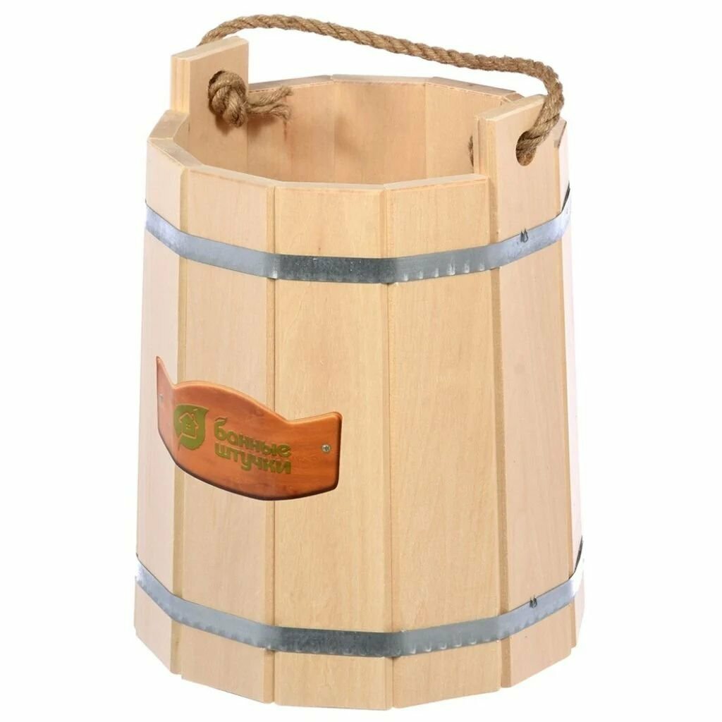 Ведро для бани и сауны Банные штучки 9 л из липы, деревянное банное ведро для воды, аксессуары для парной, 03593