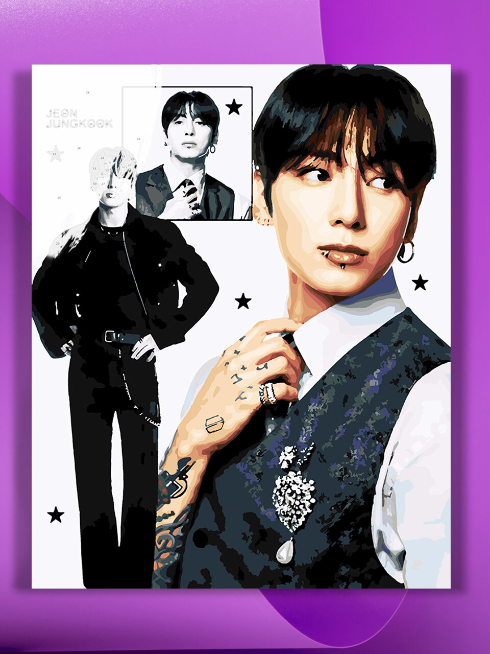 Картина по номерам на холсте BTS Jeon Jungkook, 30 х 40 см