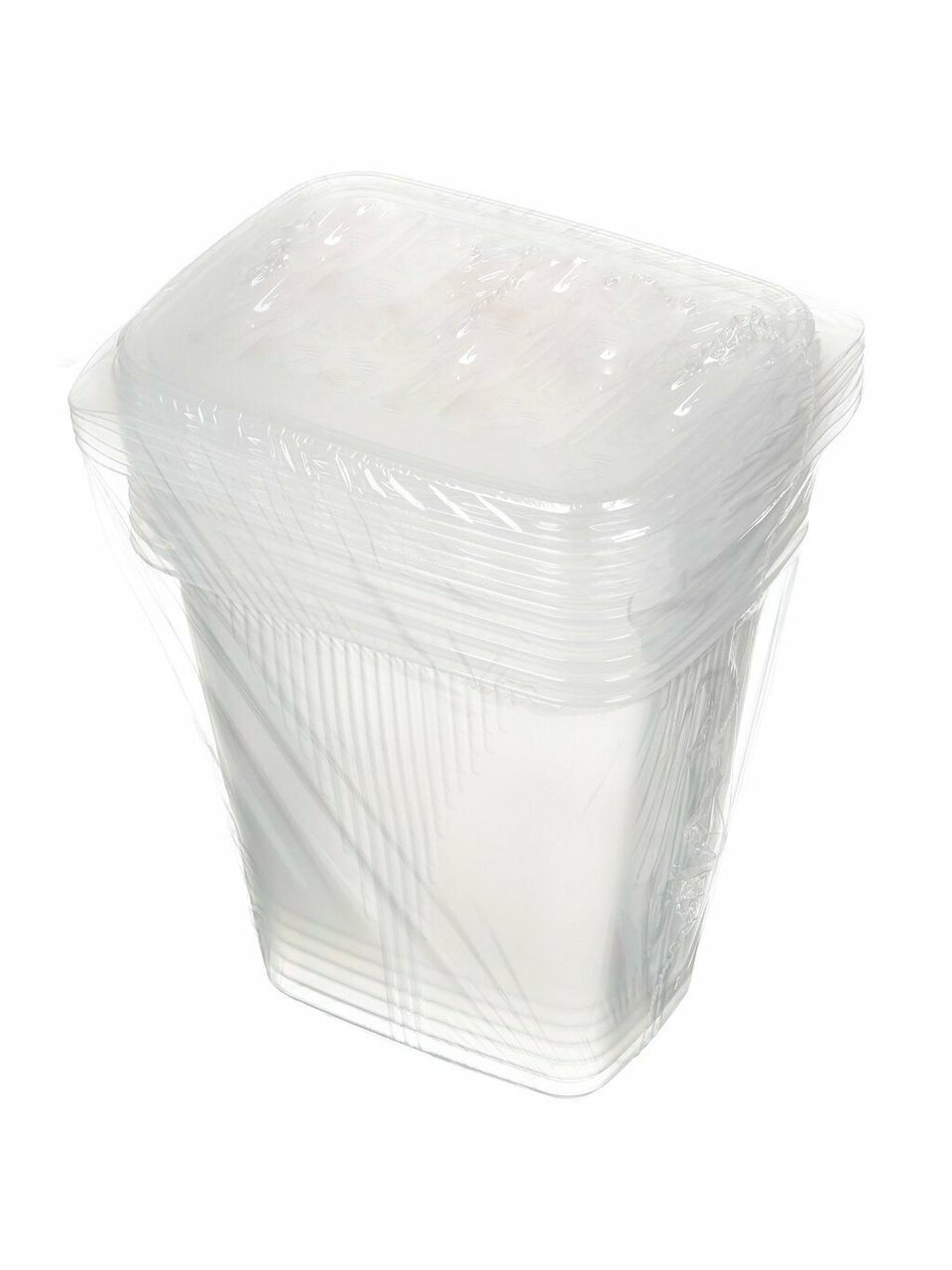 Контейнер одноразовый Тавра Салатный 500 мл, набор 6 штук. Удобная пластиковая посуда для хранения и транспортировки еды.