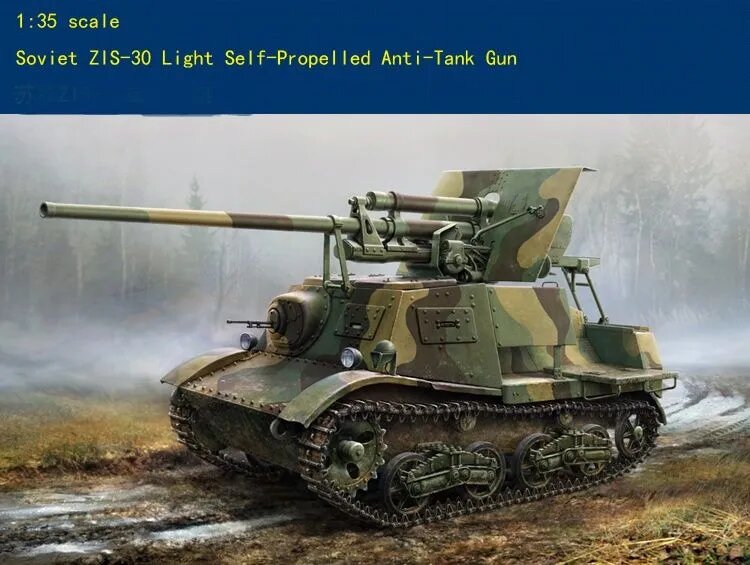 HOBBYBOSS 83849 1/35 soviet ZIS-30 Набор модели легкой самоходной светодиодной противотанковой пушки Танки