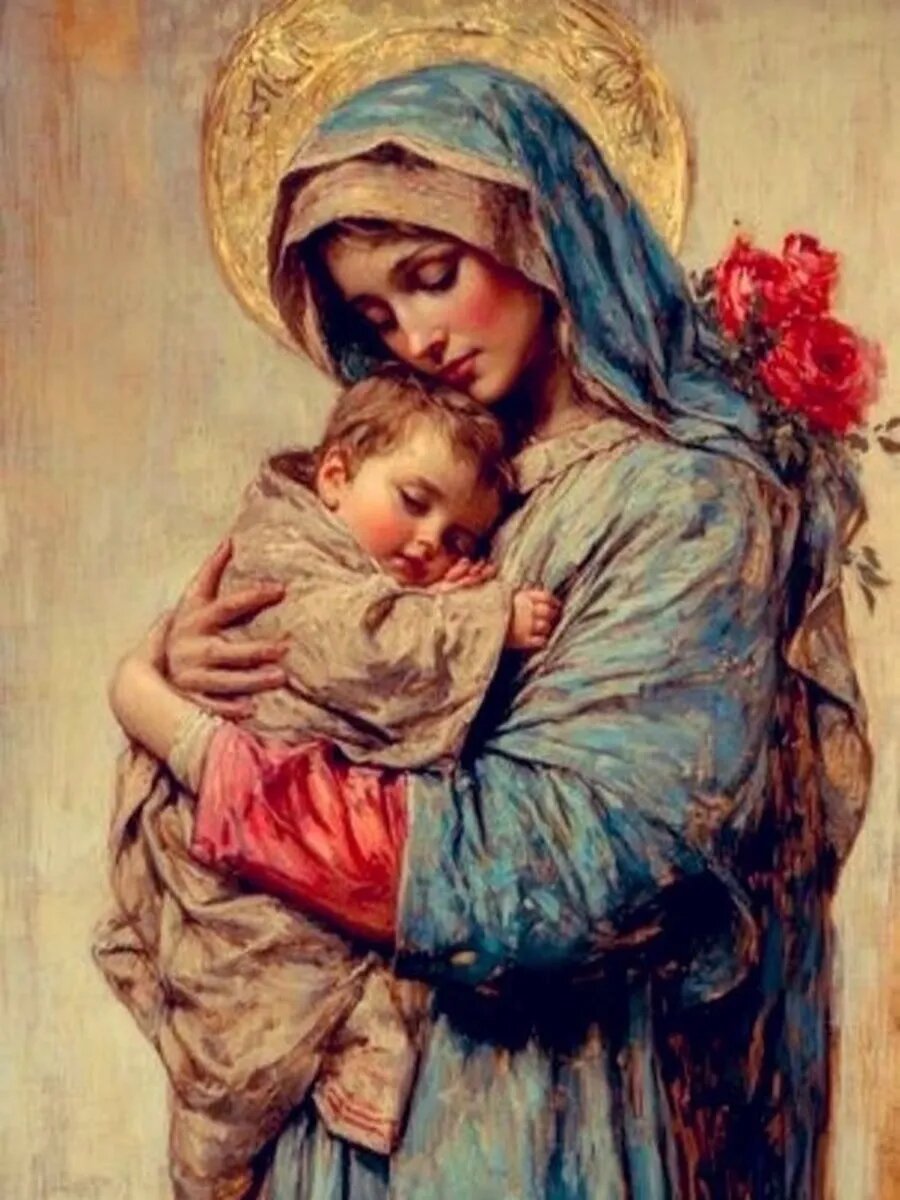 Картина интерьерная на холсте Божья Матерь 40*50 см