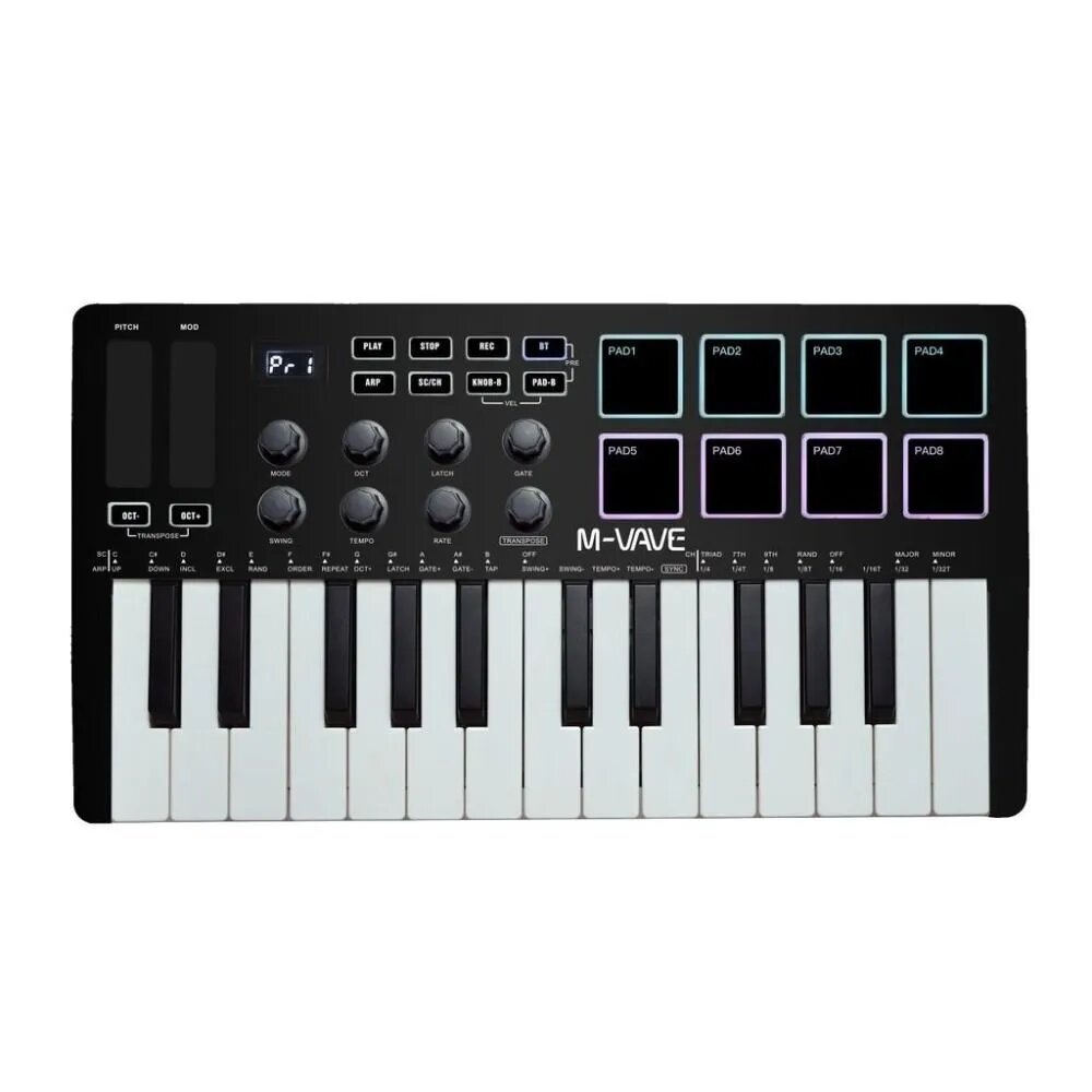 M-VAVE MIDI SMK-25 25-ключ USB Контроллер MIDI-клавиатуры Музыкальные Клавишные Инструменты