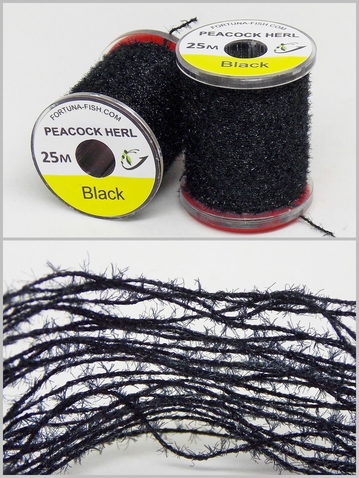 Микросинель Peacock Herl 25 м, цвет 01-Black