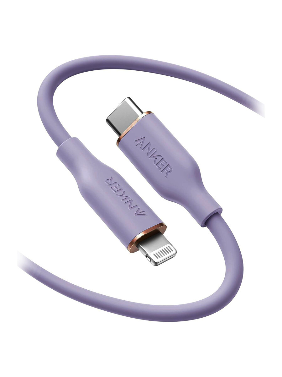 Anker 641 USB-C to Lightning A8662, 0.9м, фиолетовый, кабель для зарядки