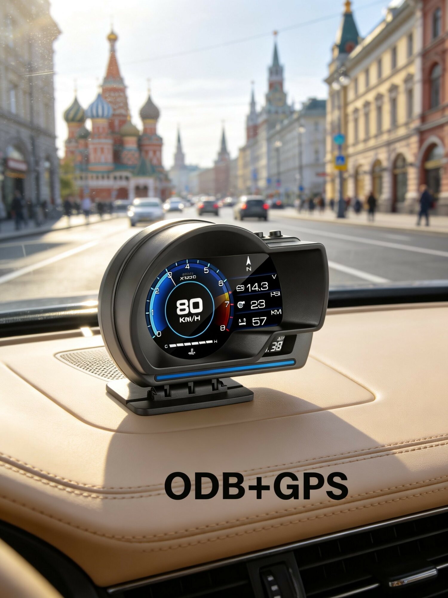 Дисплей HUD P6 для автомобиля, OBD2 и GPS режимы с проекцией скорости и диагностическими данными